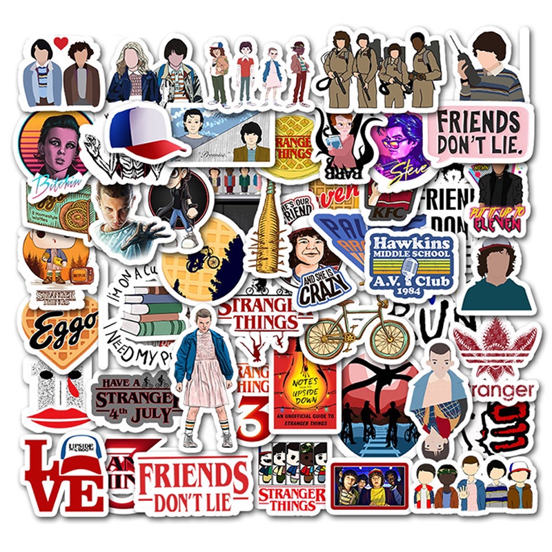 50Pcs Stranger Things Cool Graffiti Stickers Decals for Luggage Guitar ...