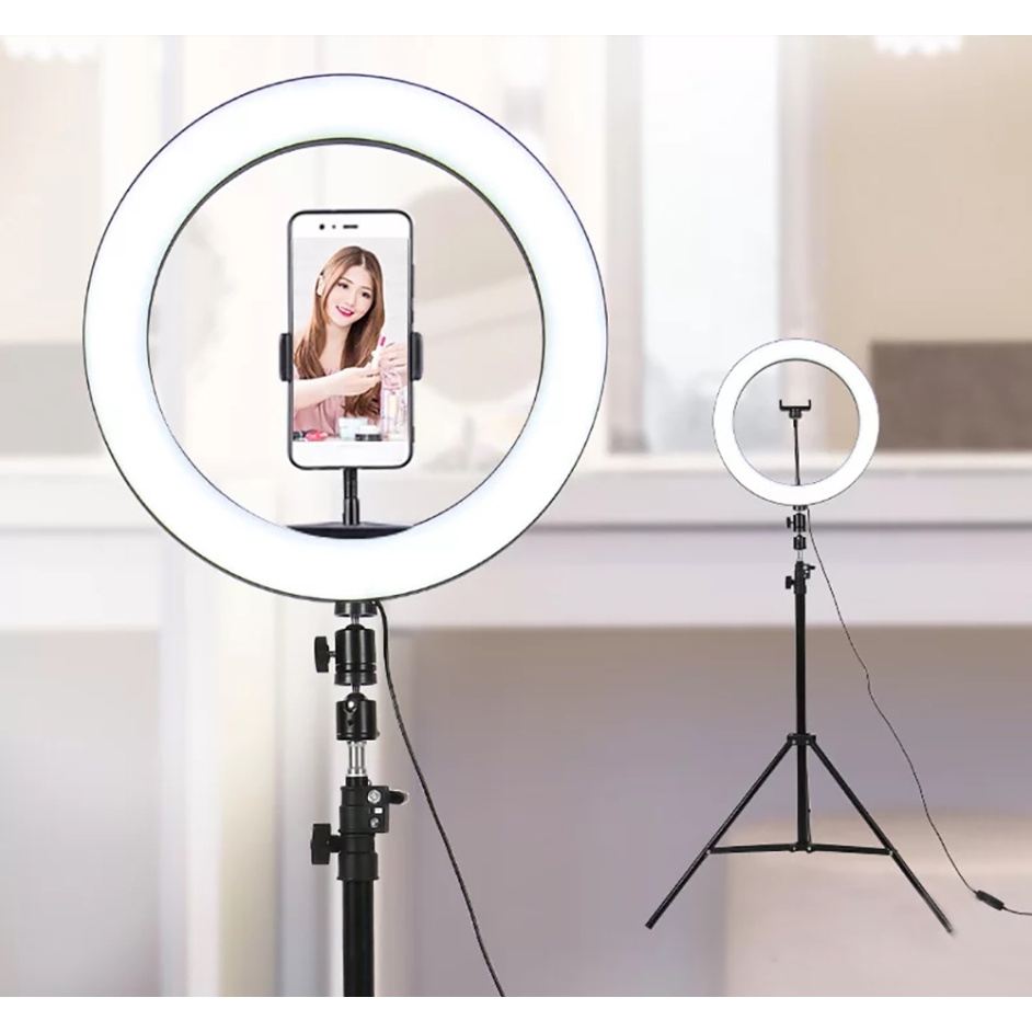 Luz Ring Light 26cm 10 Polegadas Iluminador Led + Tripé 2M Profissional ...