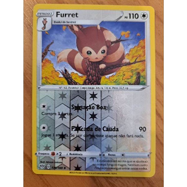 Card Pokémon Furret Reverse Foil Original e Nova | Shopee Brasil