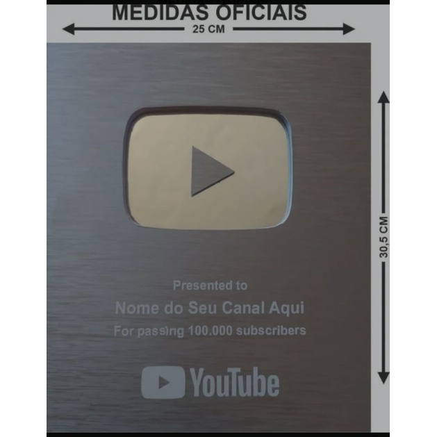 Placa do YouTube com Nome do Canal e Número de Inscritos | Shopee Brasil