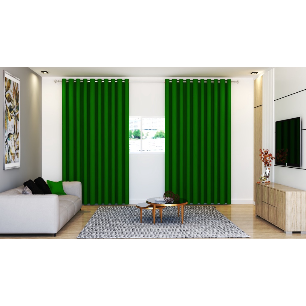 Cortina Roma Janela Sala Quarto Cozinha 2 80 X 1 80 M Tecido Cor Verde