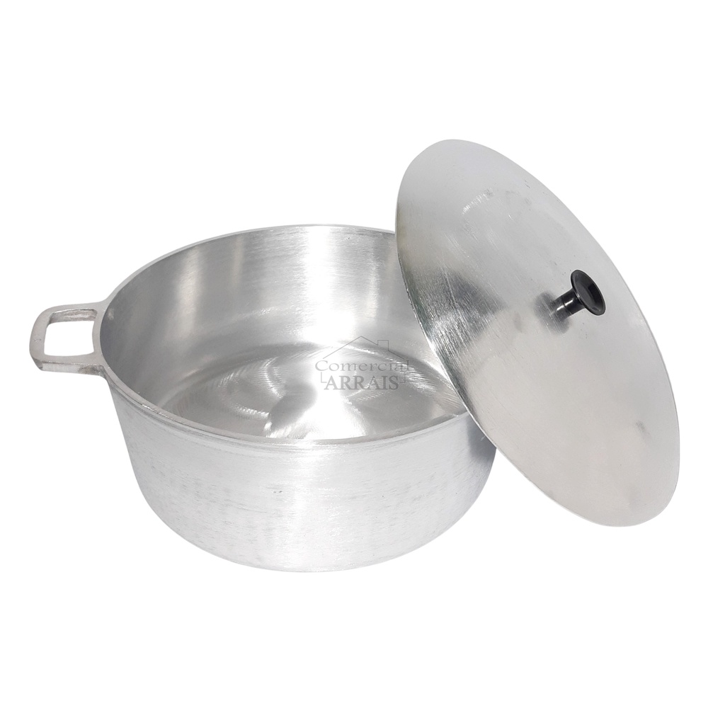 Panela De Alumínio Batido Fundido Maciço N°26 Tampa Grossa | Shopee Brasil