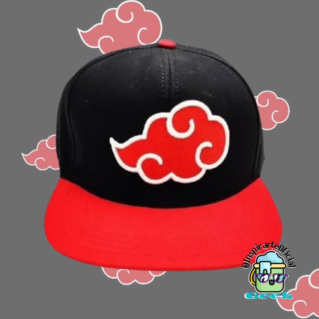 Boné Naruto Bordado Símbolo NEVEM VERMELHA AKTSUKE | Shopee Brasil