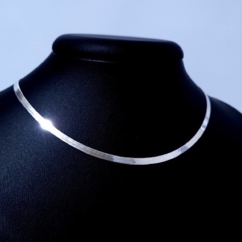 Colar choker Prata 925 Fita Laminado 40cm ou 45cm | Shopee Brasil