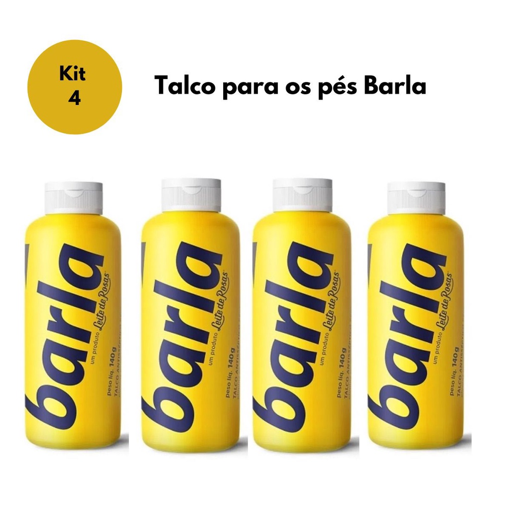 Talco Barla para os pés 140g kit 4 unidades | Shopee Brasil