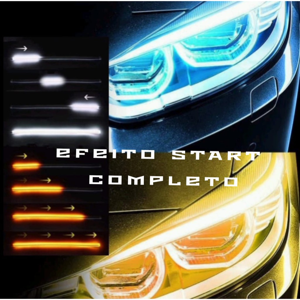 Fita Led Drl Farol Apresentação Completa Start com Seta Sequencial ...