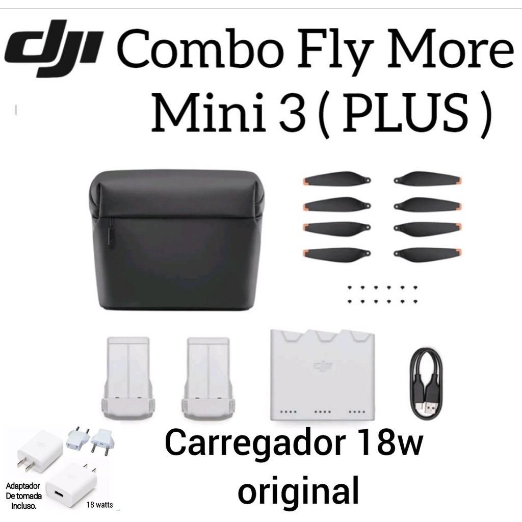 Combo Dji Kit Fly More Mini 3 Plus, 2 Bat, 1 Hub, 1 Bag, 1 jg de ...