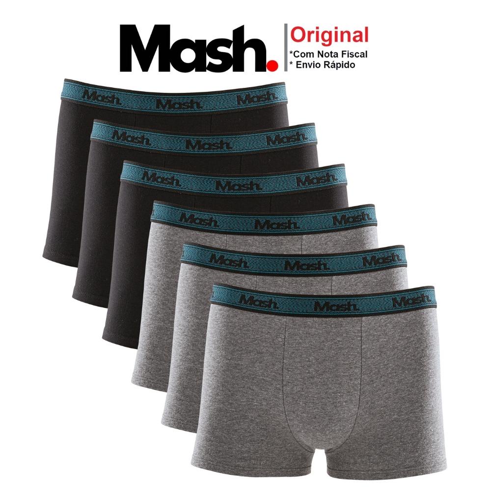 Kit com 6 Cuecas Mash Box Boxer Modelo tradidional em Algodao Cotton ...