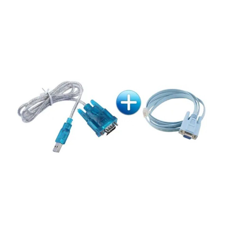 KIT CABO CONSOLE DB9 X RJ45 + CABO SERIAL RS232 DB9 X USB | Shopee Brasil