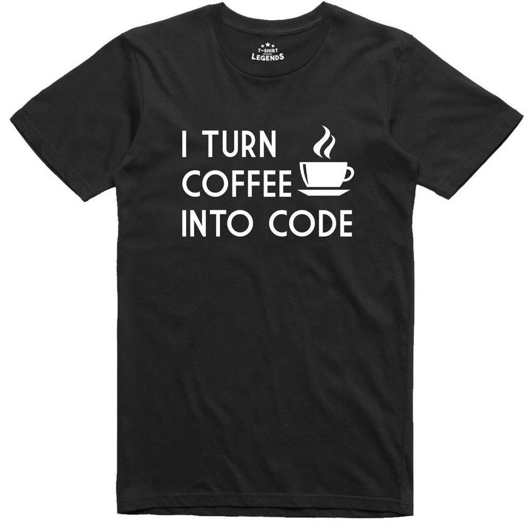 Camiseta Geek Funny Novelty I Turn Coffee Into Code Programador De ...