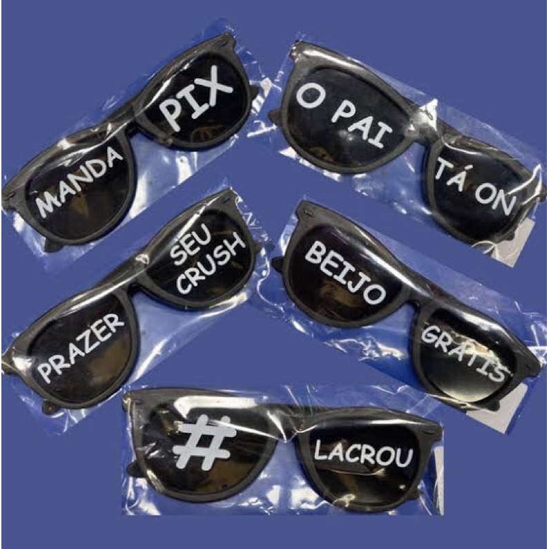 5 óculos com frases diversas para festa Ray bam | Shopee Brasil