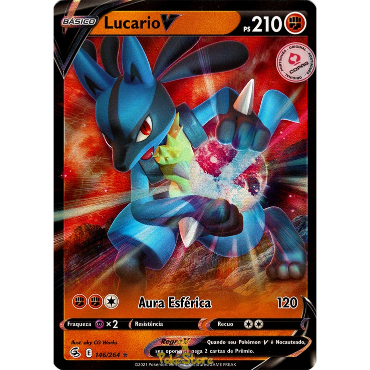 Carta Pokemon Lucario V Português Card Original Copag | Shopee Brasil