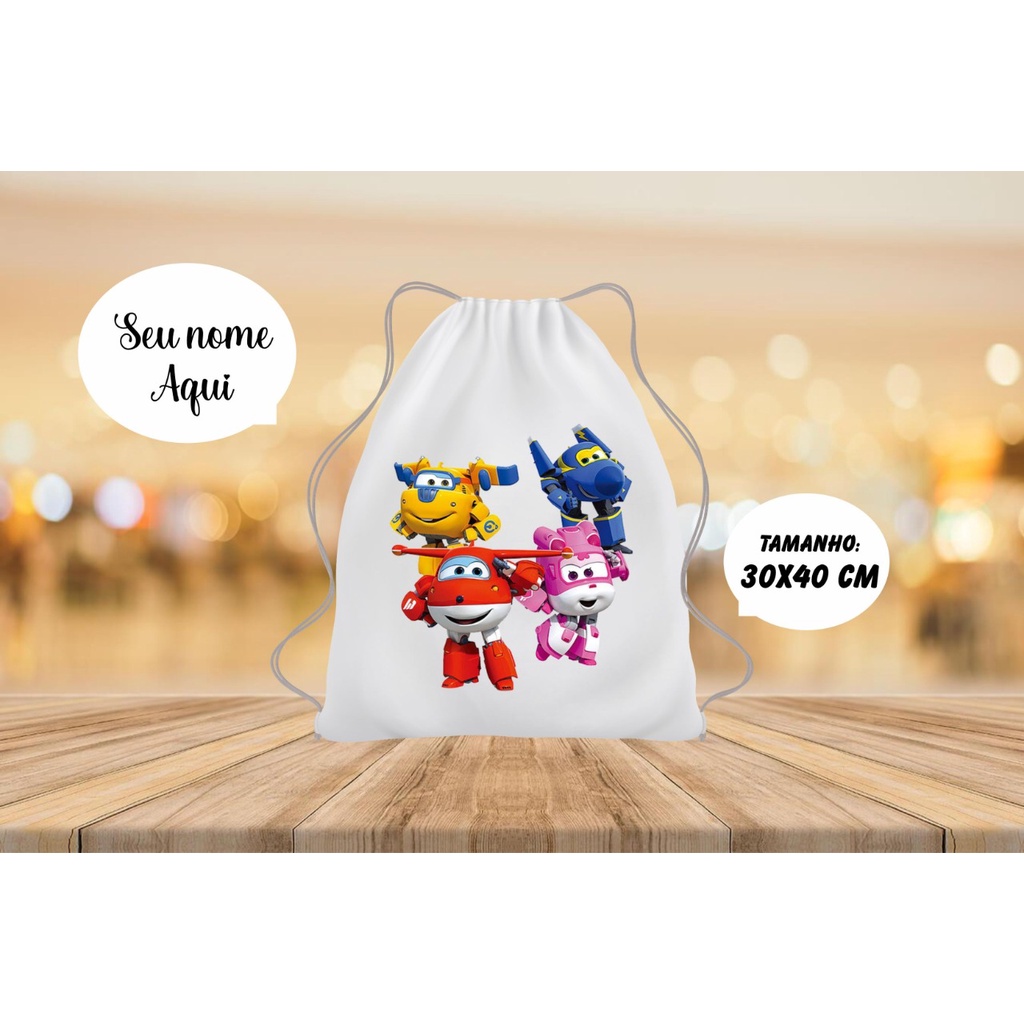 Mochila Saco Personalizado Super Wings | Shopee Brasil