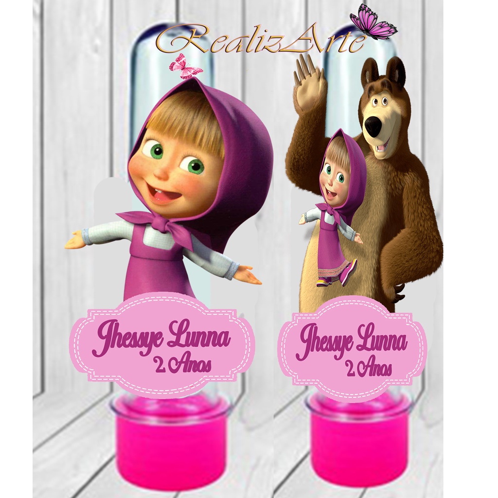 Tubete Personalizado Masha e o Urso 20 unidades | Shopee Brasil