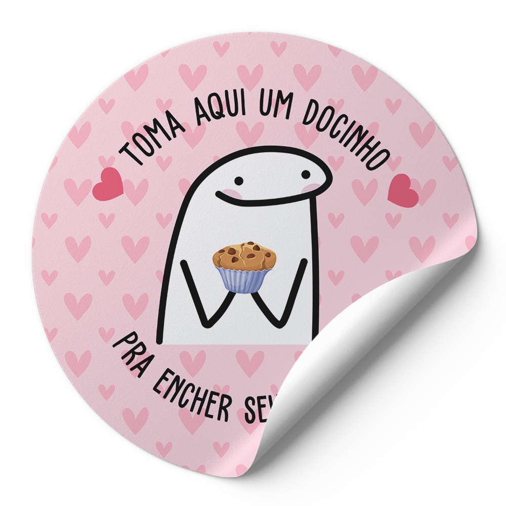 240 Tag Tag Etiquetas Adesivos Redondos Meme Bentô Flork "Toma Aqui Um ...