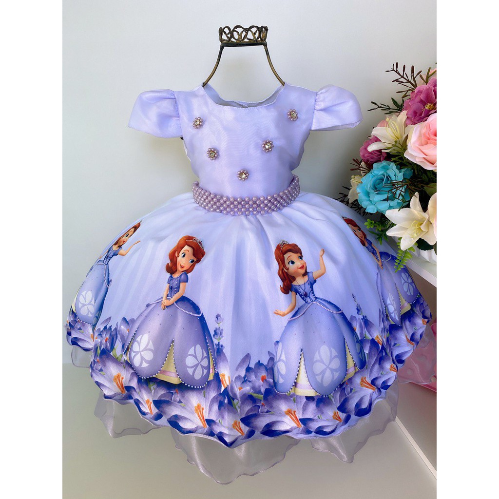 Vestido Sofia festa infantil Princesa temático luxo | Shopee Brasil
