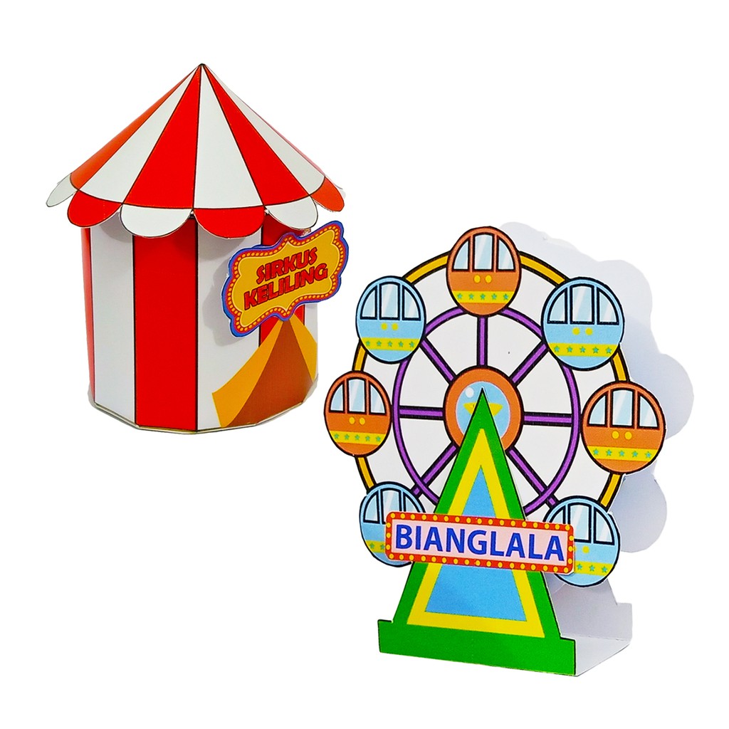 TENDA De Circo Modelo De Papel Papercraft E Passeios De Roda Gigante ...