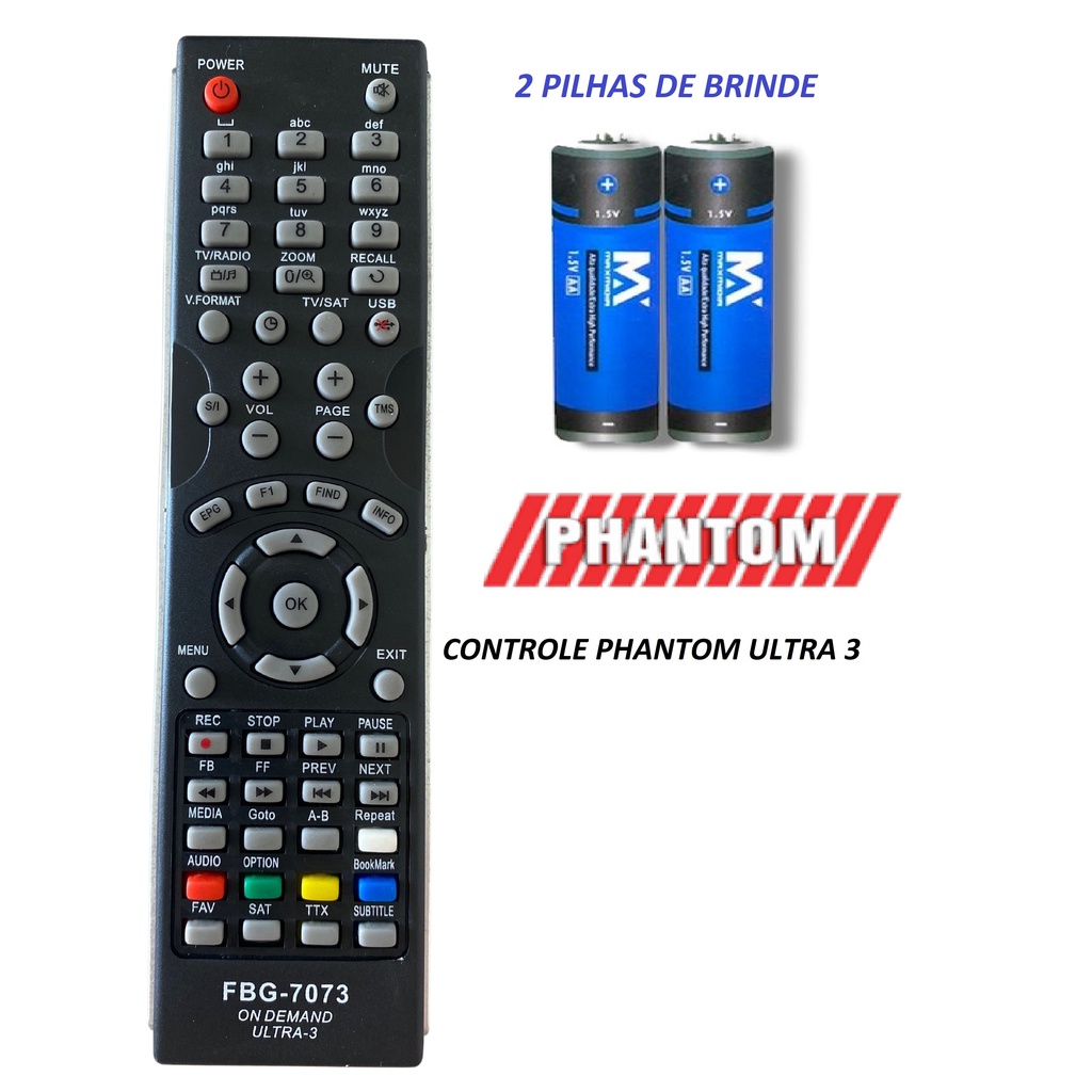 Controle remoto receptor Phantom ultra 3 hd on demand | Shopee Brasil