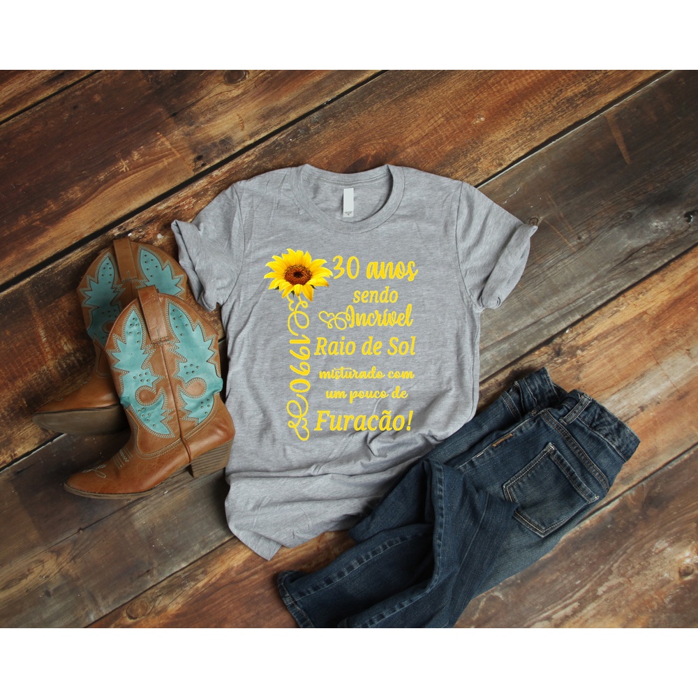 Camiseta Feminina Girassol | Shopee Brasil