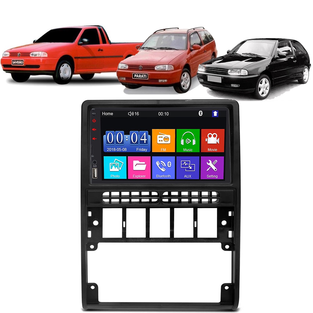 Kit Central Multimidia Mp5 Gol Saveiro Parati G2 1995 1996 1997 1998 1999 2000 7 Polegadas ...