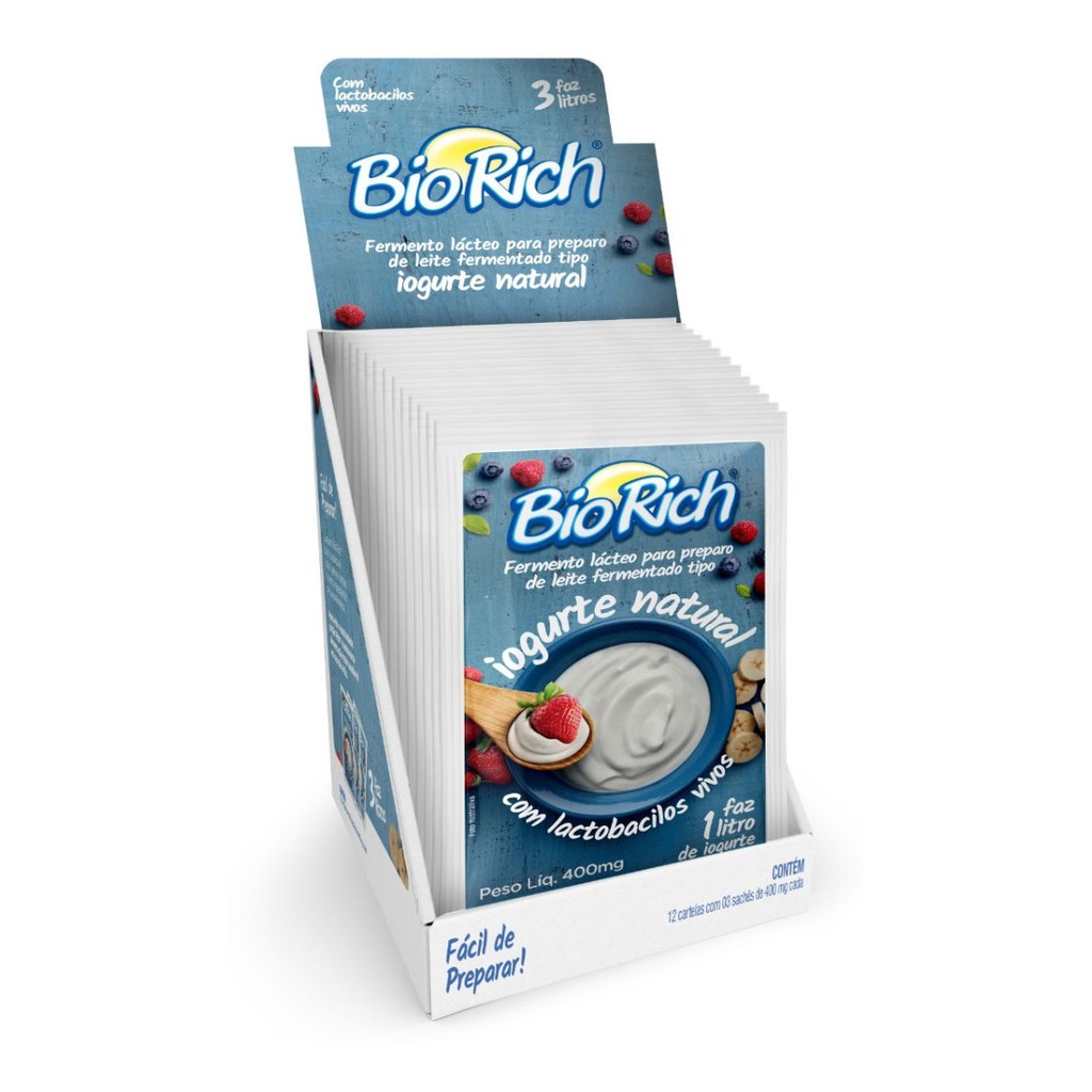 Compre 6 Fermento Bio Rich® Original- Iogurte Natural | Shopee Brasil
