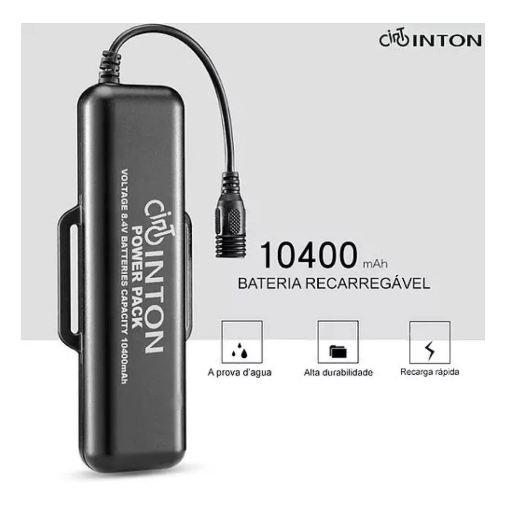 Bateria Bike Impermeavel 8.4v 10400 Mah A Prova De Agua Farol bike ...