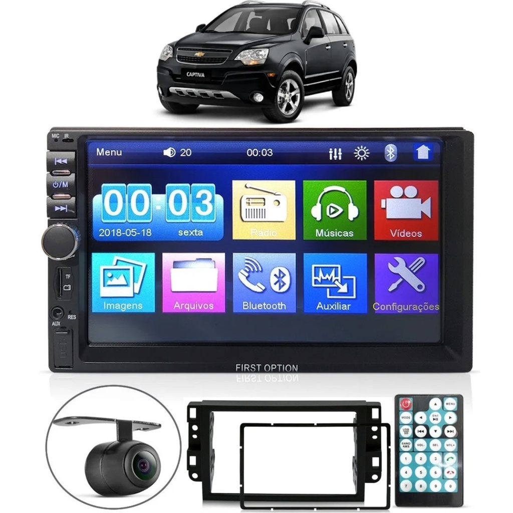 Central Multimidia Captiva 2008 2009 2010 2011 2012 2013 2014 2015 2016 Mp5 Espelha Android e ...