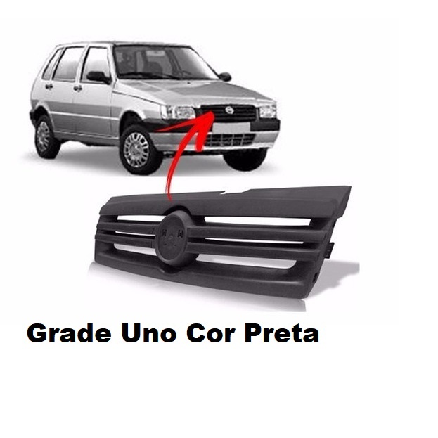 Kit Grade Uno Fire Mille 2005 2006 2007 2008 2009 2010 2011 Preta com ...