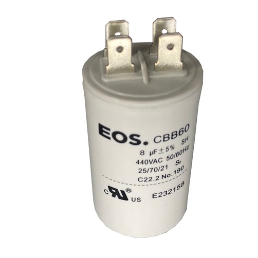 CAPACITOR 8 UF 440V COPO PLASTICO COM TERMINAL | Shopee Brasil