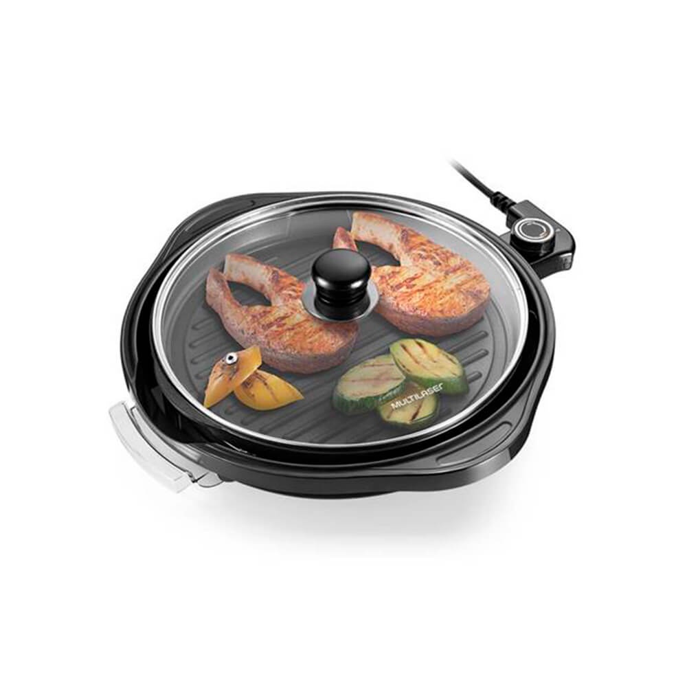 Panela Grill Multilaser Gourmet 220V 1200W Preto - CE054 | Shopee Brasil