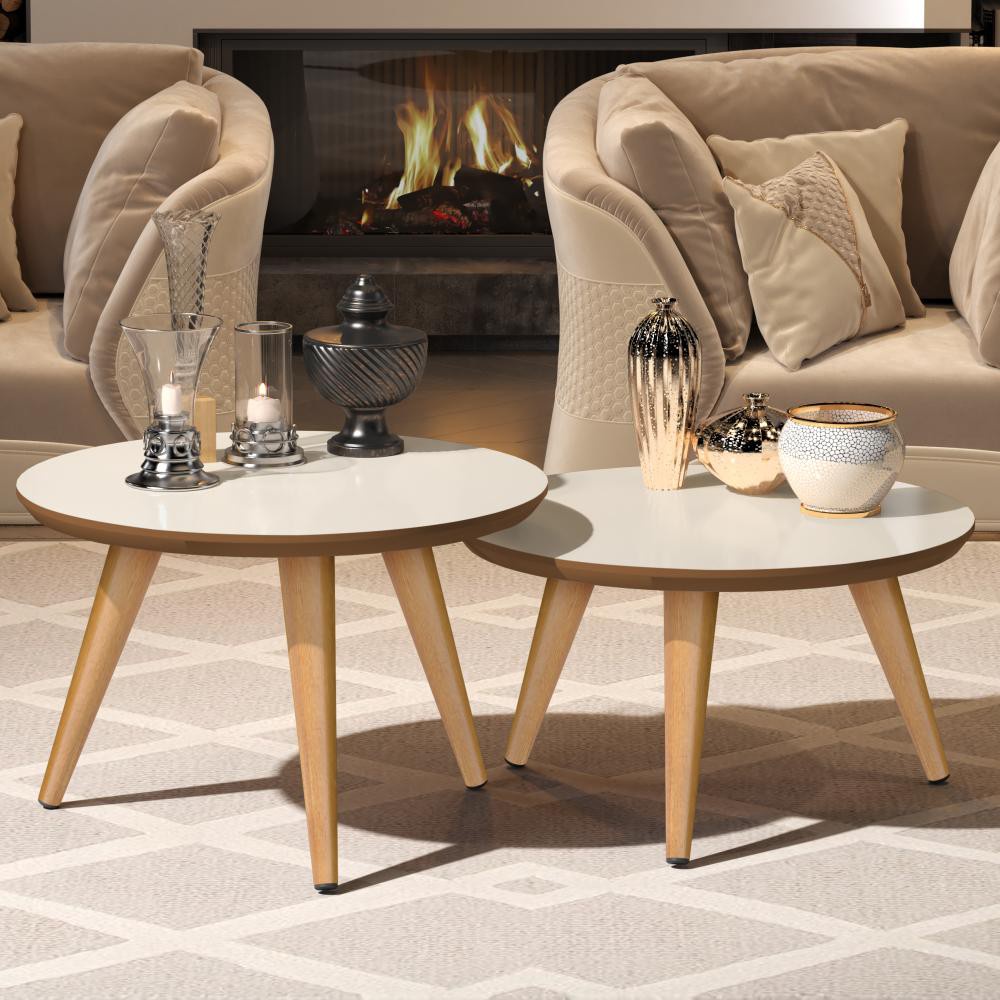 Conjunto Mesas de Centro Sala Redonda Retrô Pub | Shopee Brasil