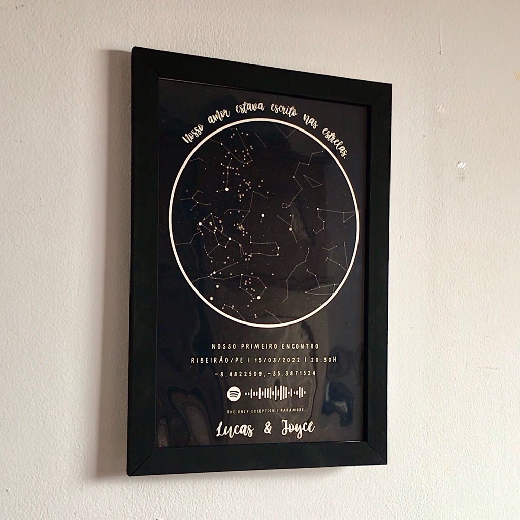 Quadro Mapa das Estrelas / Mapa Estelar / Meu Céu / Mapa Celeste ...