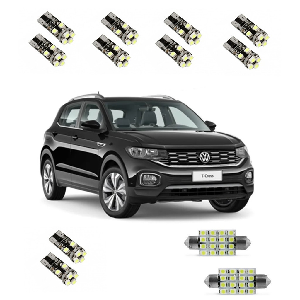 Lâmpadas de Led Premium Vw T Cross Tcross Internas + Placa Branca 12v ...