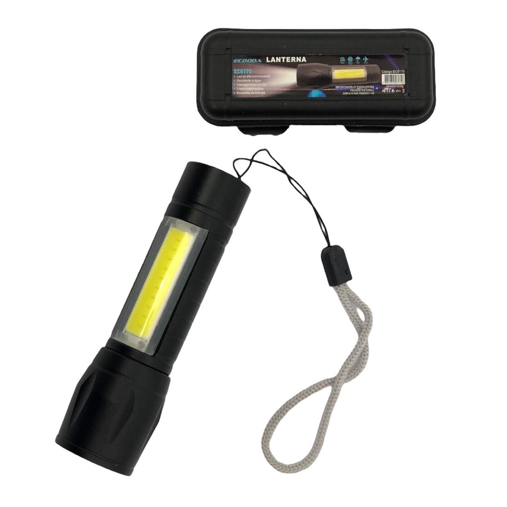 Mini Lanterna Led 2x1 Recarregavel Zoom Foco . | Shopee Brasil