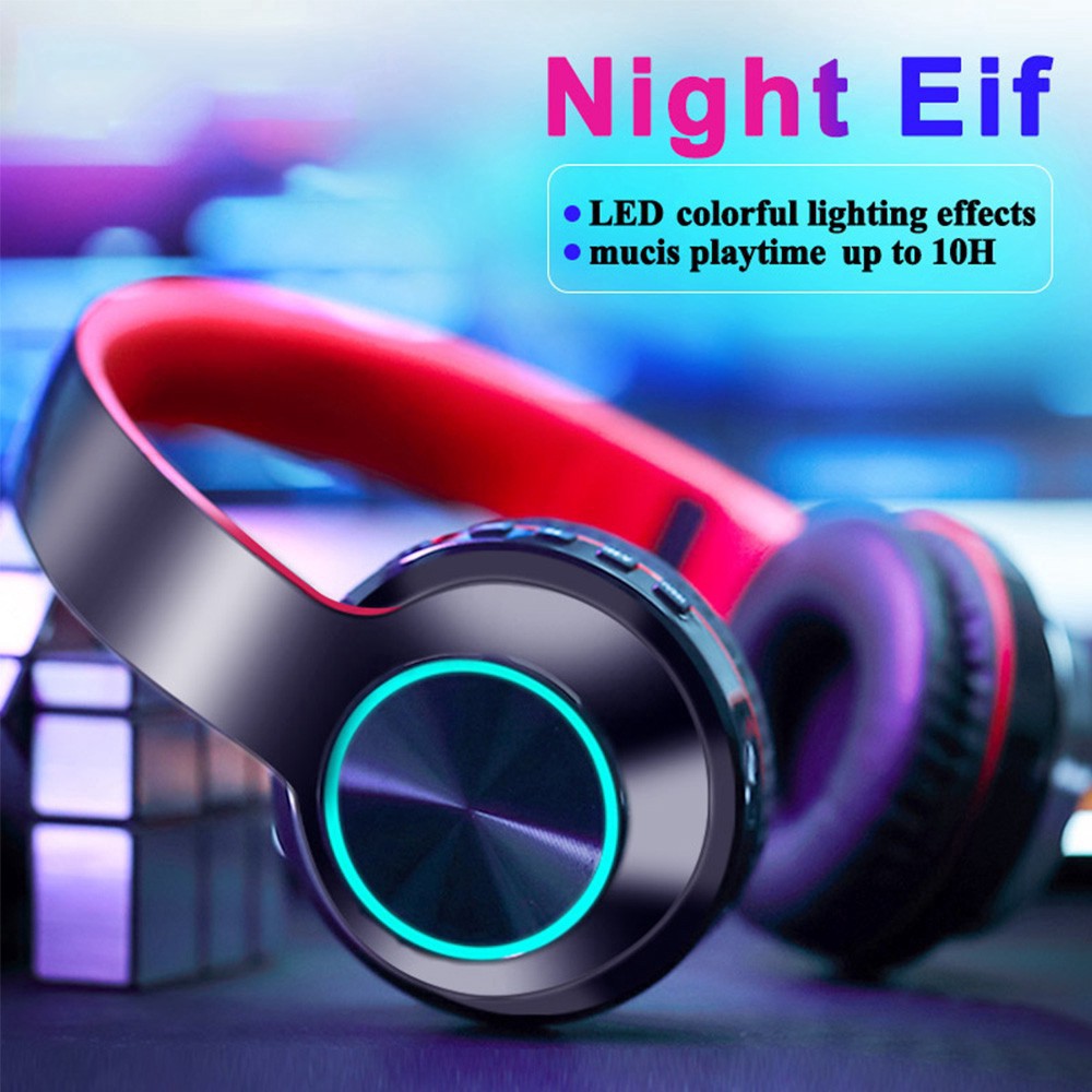 Fone De Ouvido Sem Fio Bluetooth 5.0 Com Claro Led Colorida 5.0 Com ...