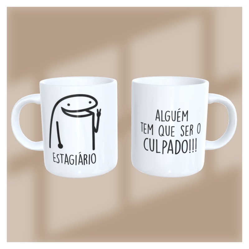 Caneca porcelana do estagiário dia do estágiario culpado flork meme ...