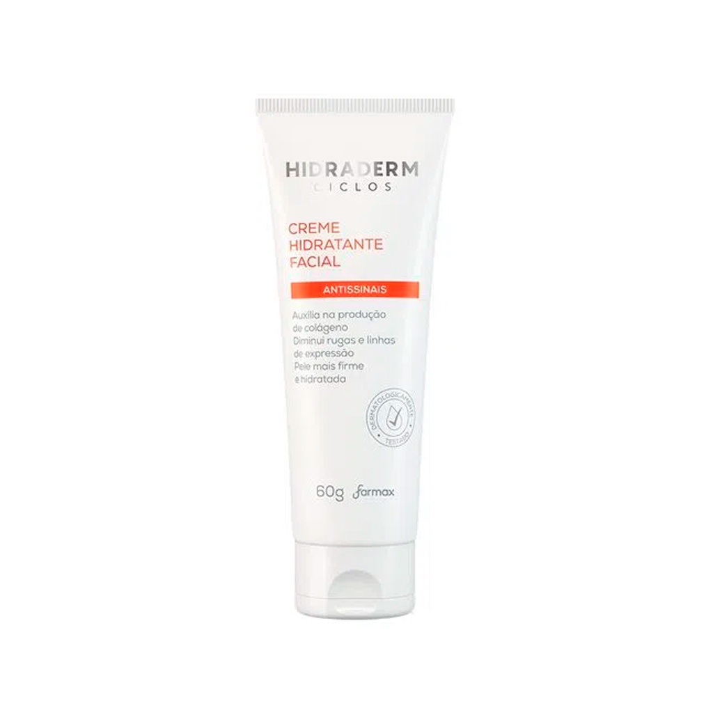 Farmax Creme Hidratante Facial Hidraderm Ciclos Antissinais - 60g ...