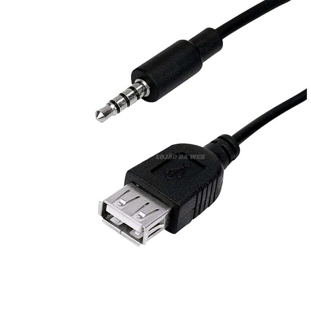 Cabo Adaptador Usb Femea P2 Macho Entrada Auxiliar Som Carro usb femea ...