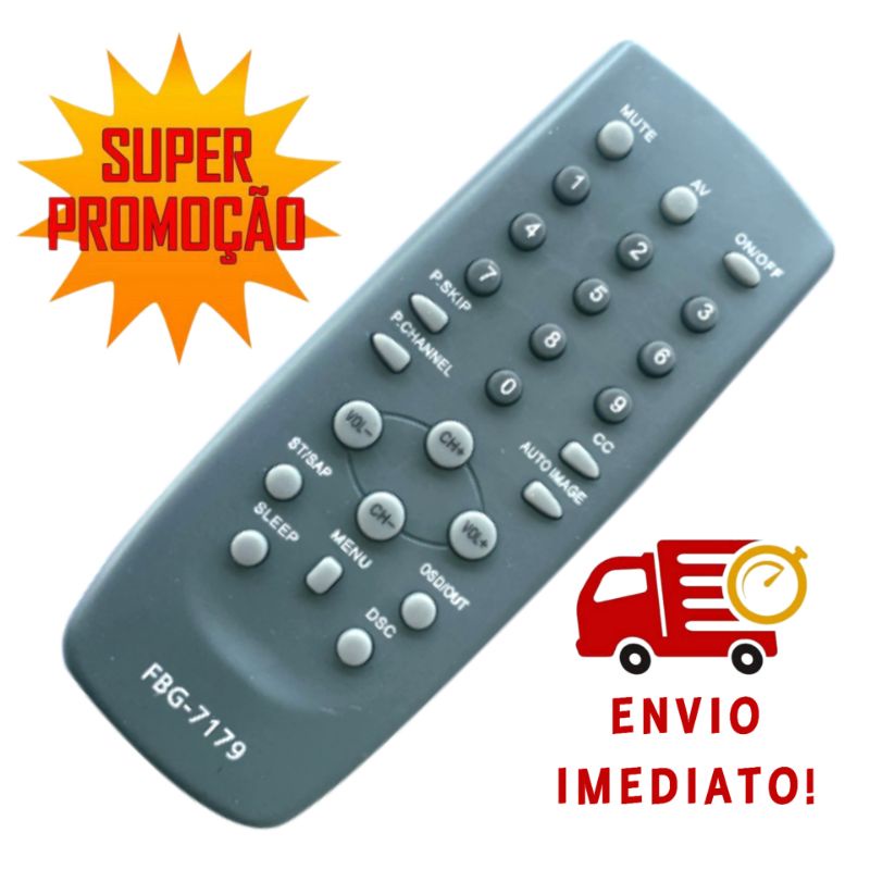 Controle Remoto Cce Tv Tubo Cyber Vision e Durabrand - 7179 | Shopee Brasil