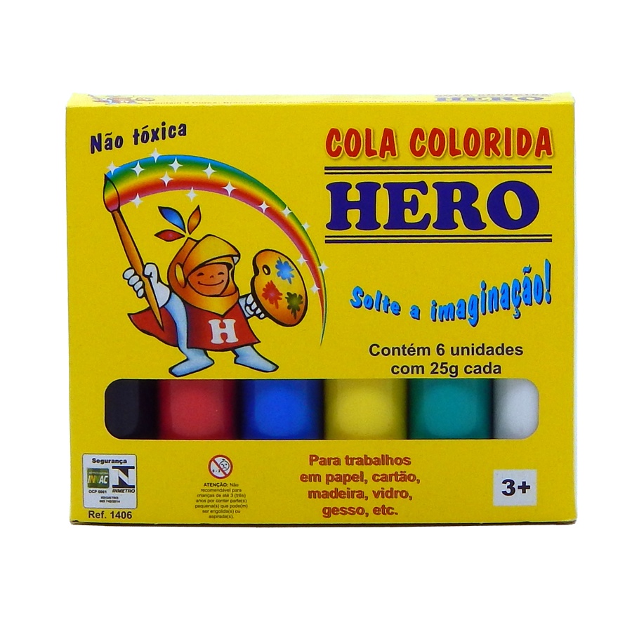 Cola Colorida 25g - Marca HERO | Shopee Brasil
