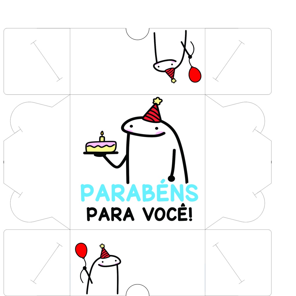 10 Un Caixa Flork Aniversário Meme Para 4 Doces Brigadeiros Trufas