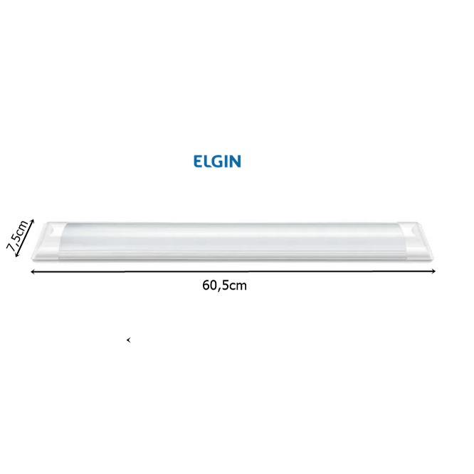 Luminária LED Sobrepor Slim 18W Bivolt 6500K Elgin | Shopee Brasil