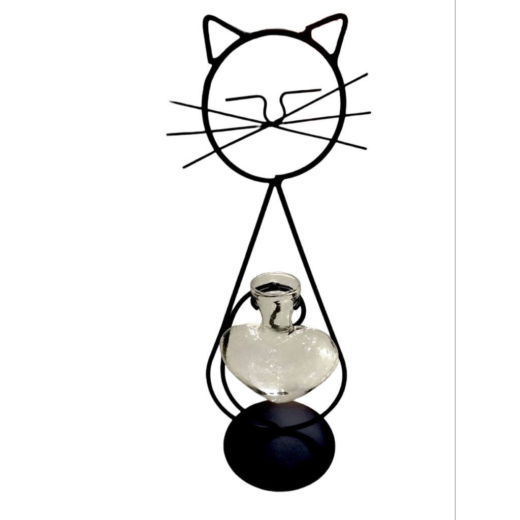 Enfeite Gato Metal Decoração Gatinho Mesa Quarto Casa | Shopee Brasil