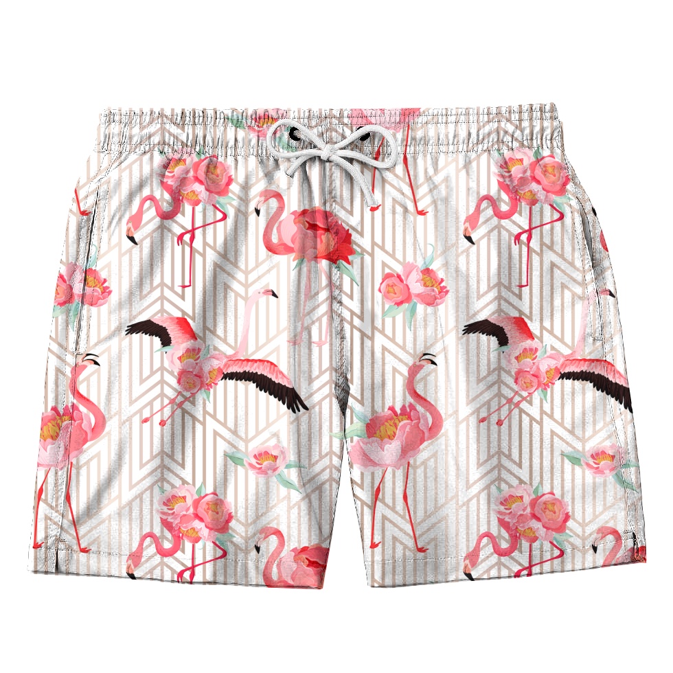 Short Masculino Mauricinho em Tecido Neoprene Flamingos | Shopee Brasil