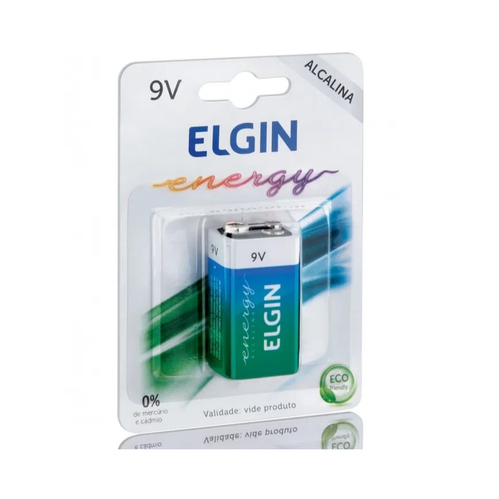 Bateria Elgin Alcalina 6LR61 9V - Unidade | Shopee Brasil