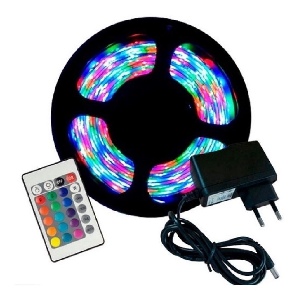 Fita Led 3528 Rgb Colorida 5mt 3 Cores + Fonte + Controle | Shopee Brasil