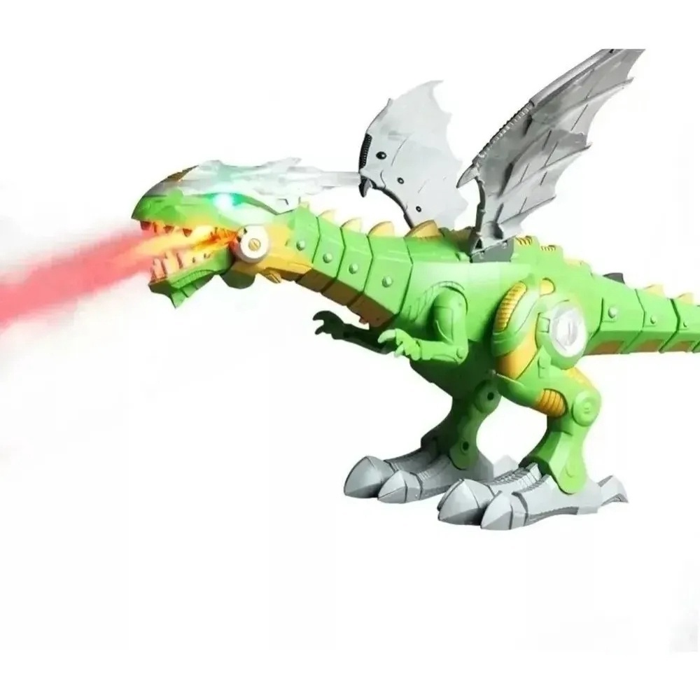 Dragão Dinossauro Robô Solta Fumaça Com Luz E Som Verde Shopee Brasil