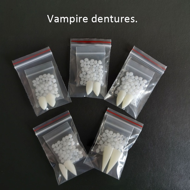 1.3/1.5/1.7/1.9/2.3cm Vampire Teeth Fangs DIY Dentures Props Halloween ...