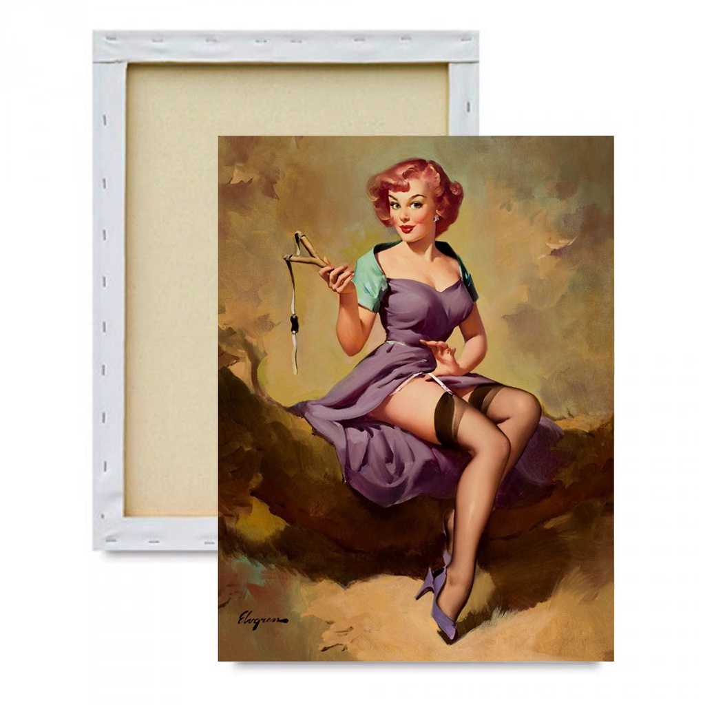 Quadro Pin-up Impresso Em Canvas 30x40cm | Shopee Brasil