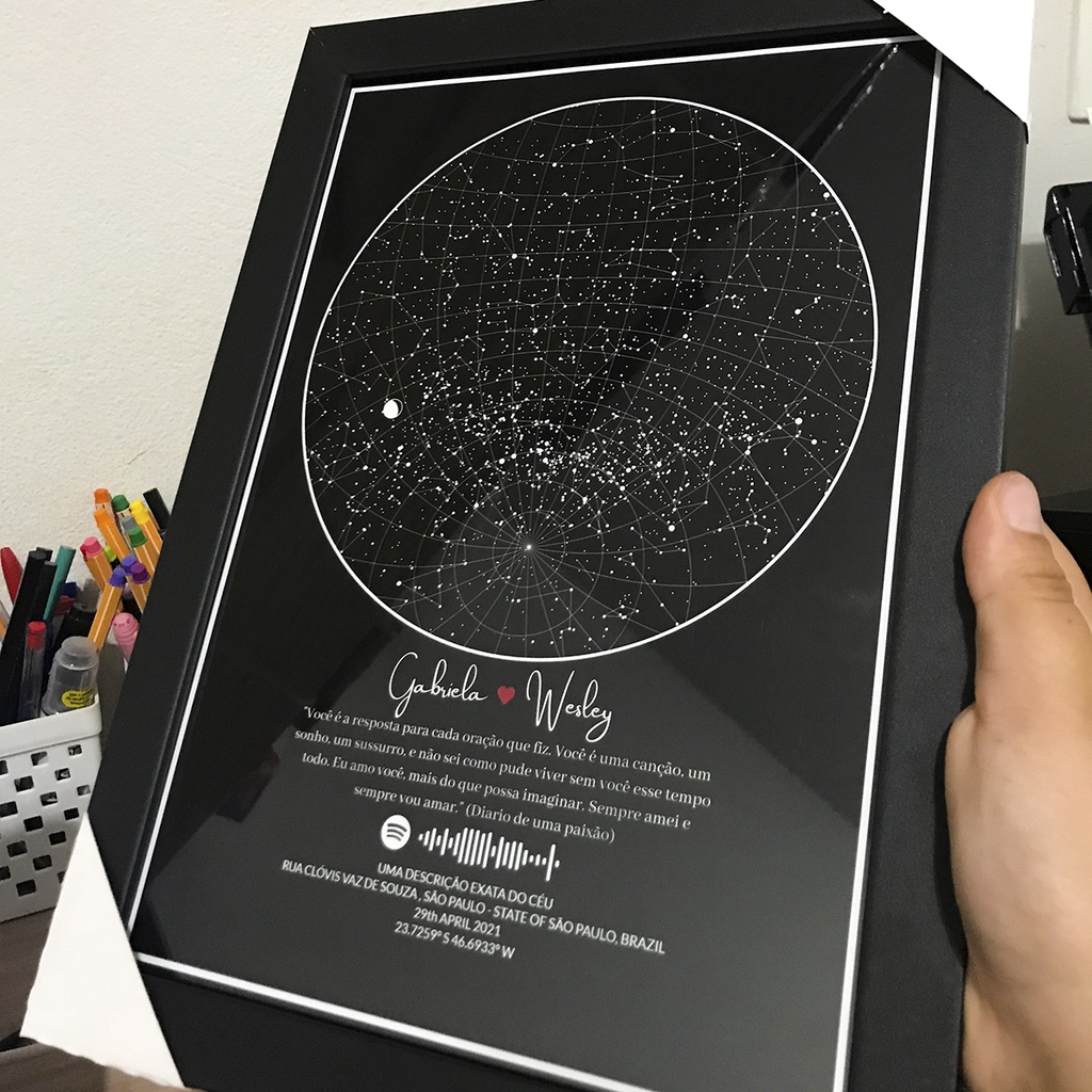 Quadro Mapa das Estrelas/ Mapa Estelar/Mapa do céu- Estrelado ...
